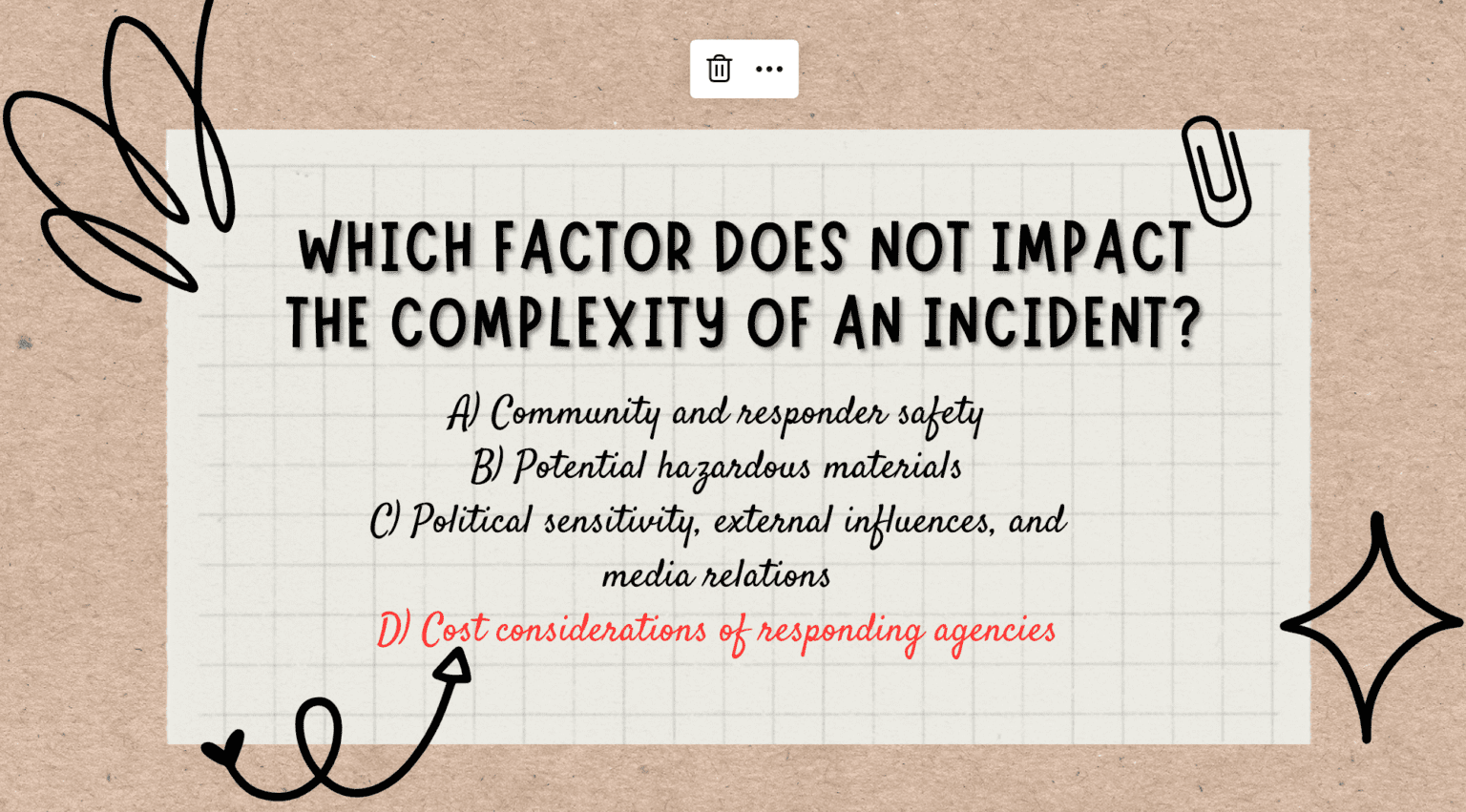 Which factor does not impact the complexity of an incident?